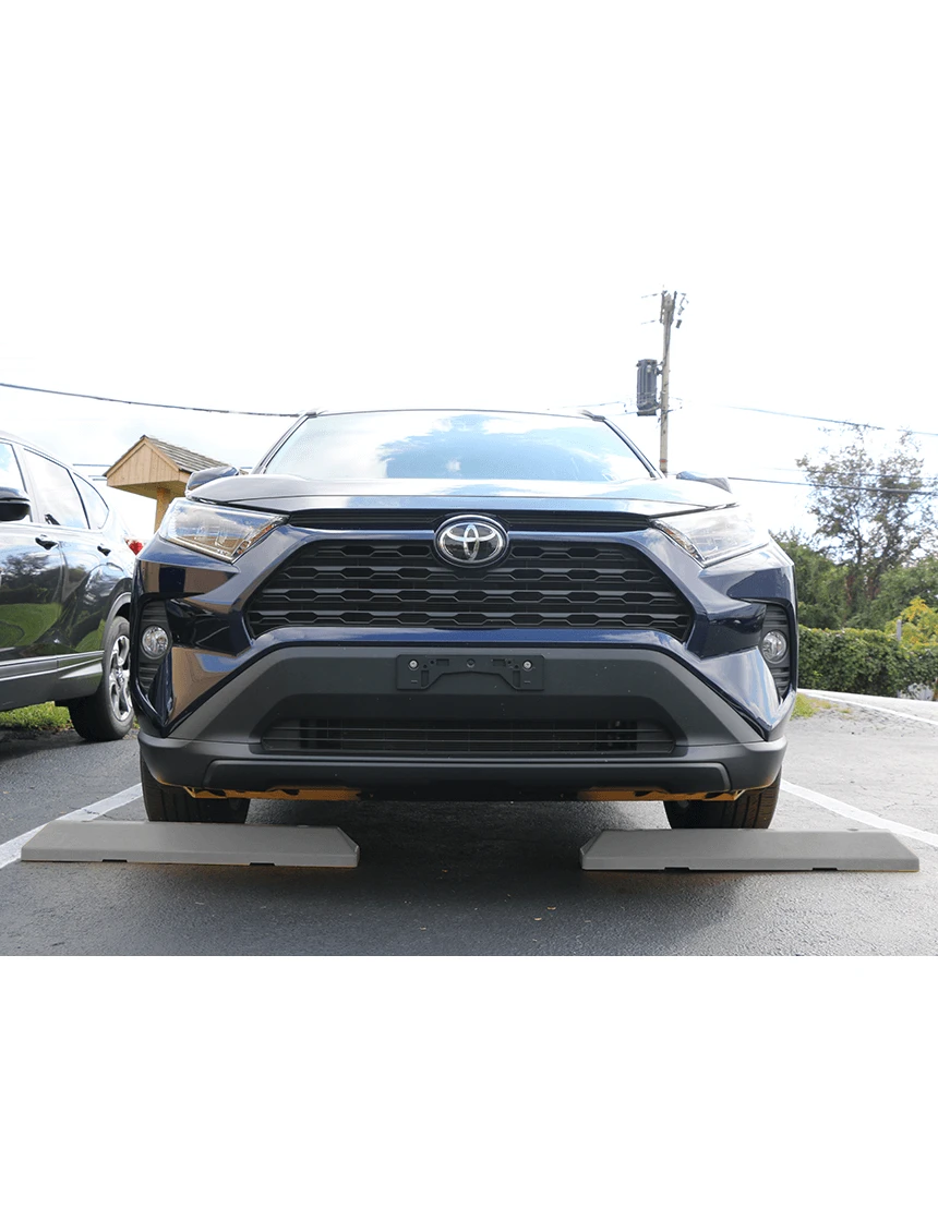 3' gray commercial parking block with 18 inch steel spikes | PBC3GHDS ...