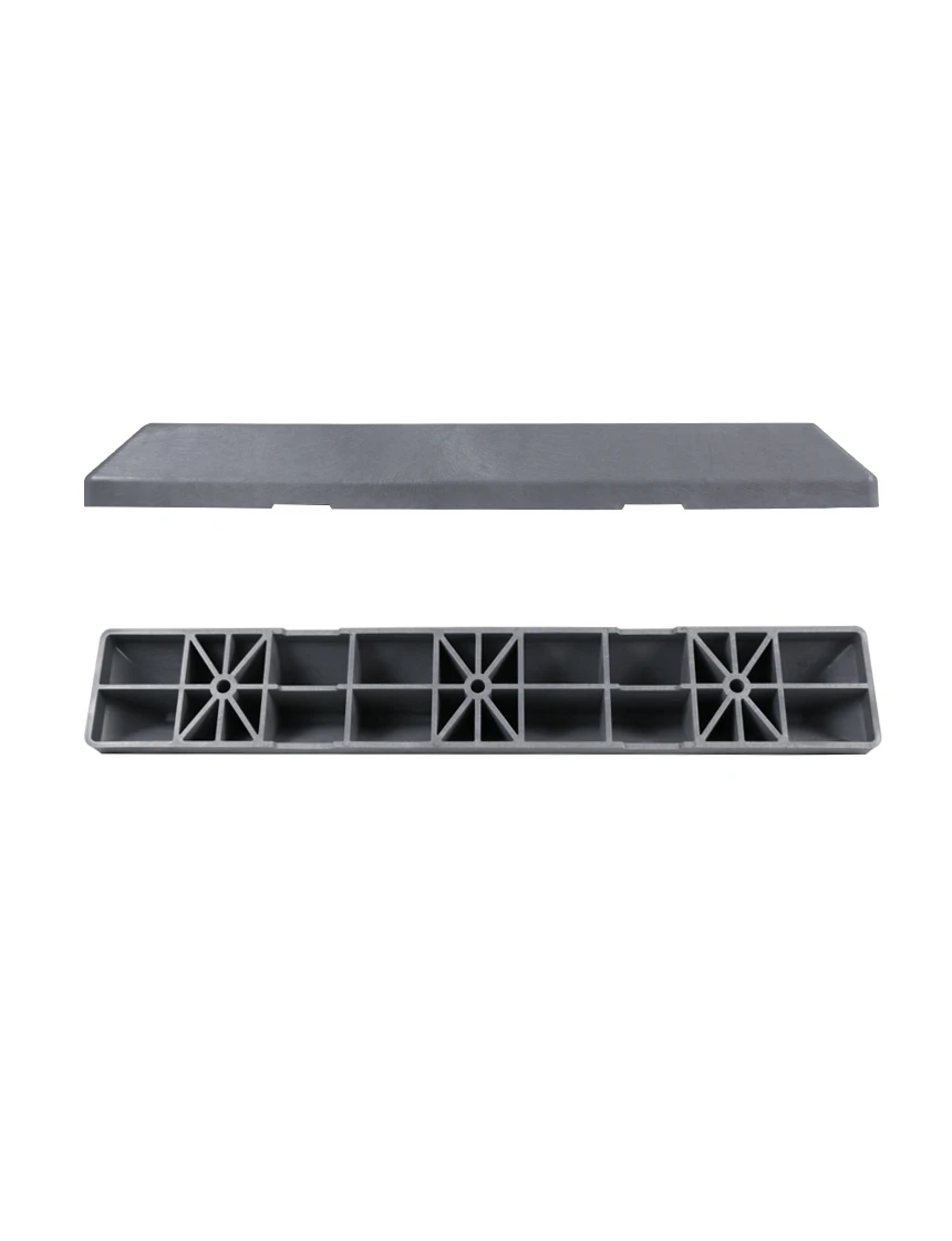 3' gray commercial parking block with 12 inch steel spikes | PBC3GS ...