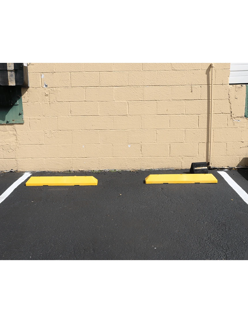 3' Yellow Commercial Parking Block w/ Wedge Bolt Fasteners | PBC3YR ...