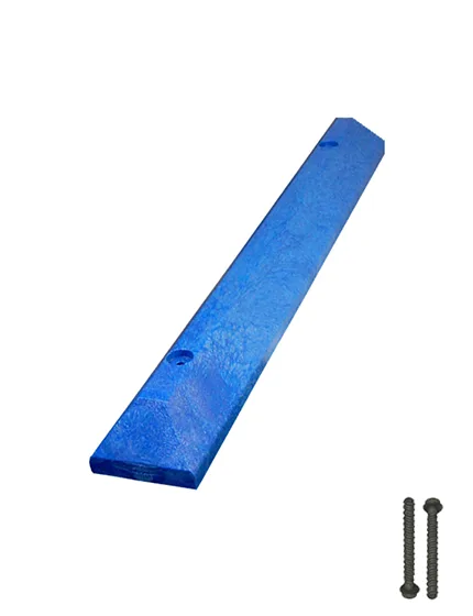 4' Blue, Heavy-Duty Solid Recycled Plastic Parking Block w/5" Concrete ...