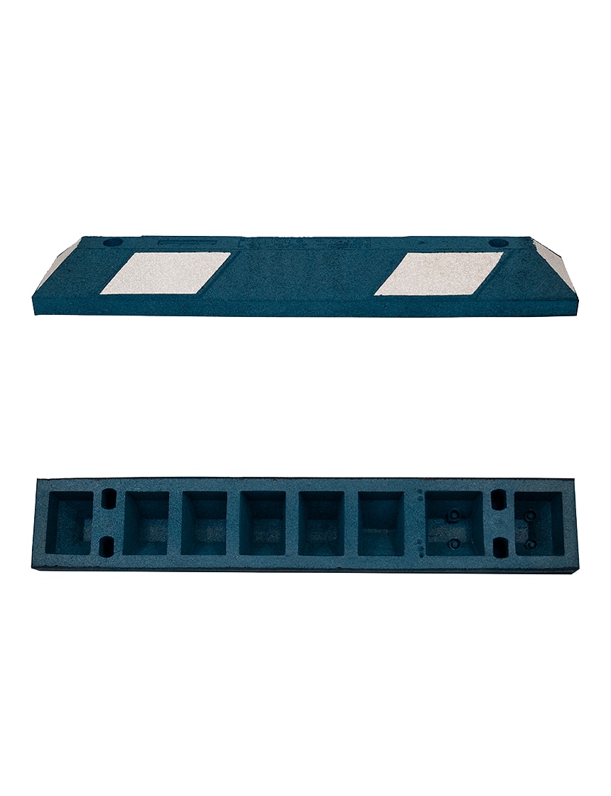 3' Recycled Rubber Parking Blocks | PBRR3BR | Traffic Safety Store