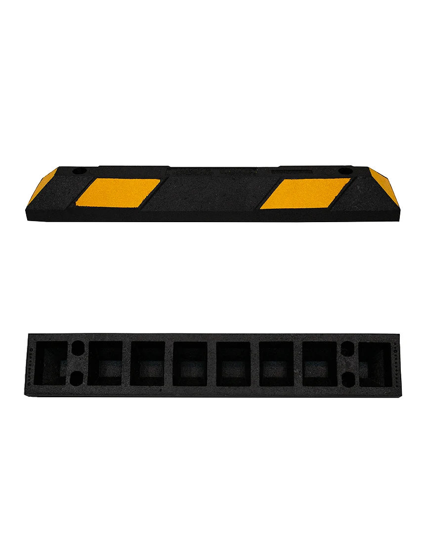 3' Recycled Rubber Parking Blocks | PBRR3YRB | Traffic Safety Store