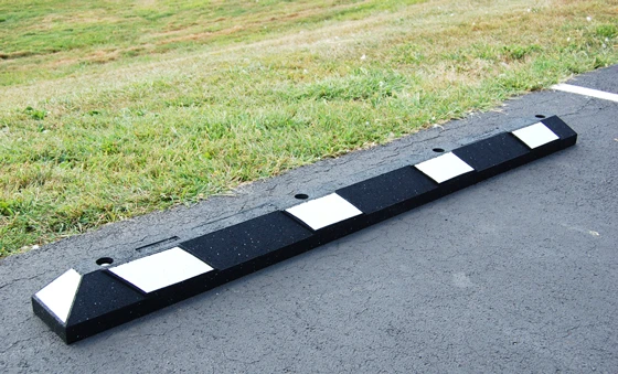 6' Recycled Rubber Parking Block w/White Reflective Tape & 18" Heavy ...