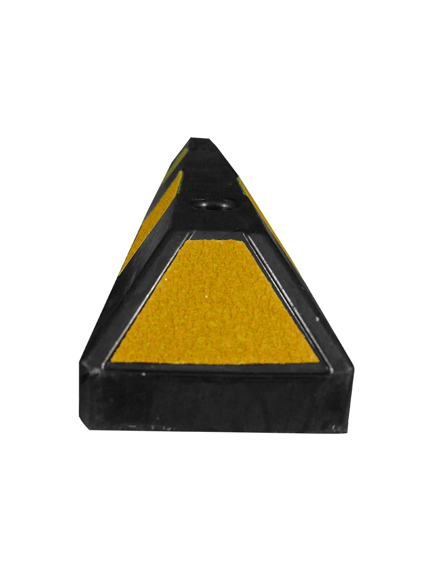 6' Yellow Rubber Parking Block w/four 18" Heavy Duty Galvanized Steel ...