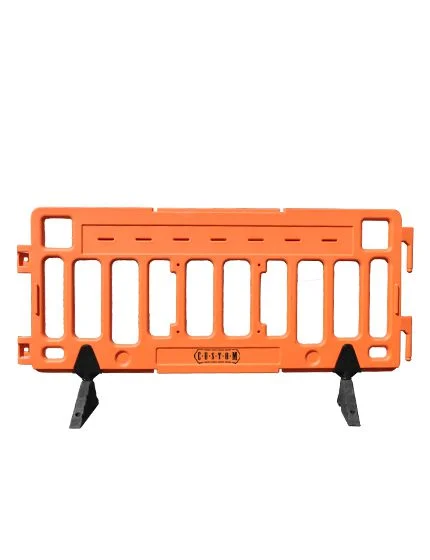 76 inch Orange Interlocking Pedestrian Fence with Custom Lettering ...