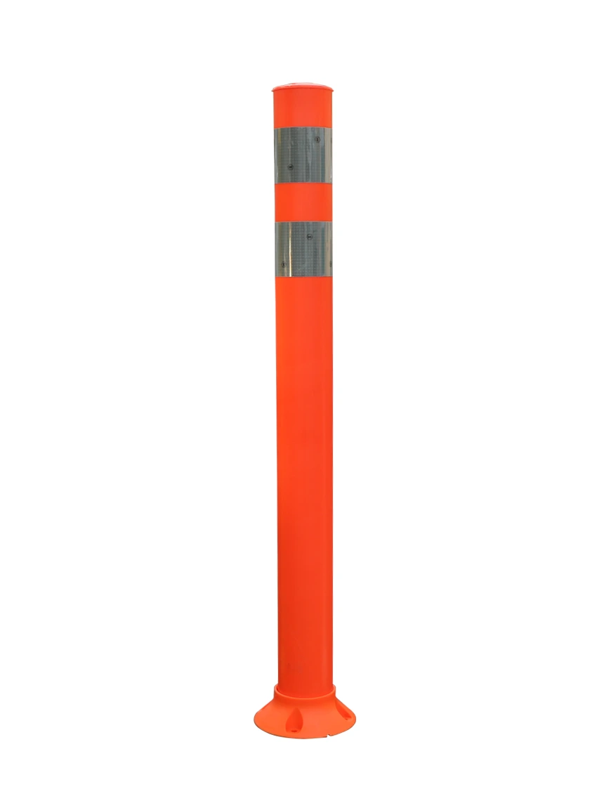 36" PEXCO Orange City Post w/ Reflective Collars & Asphalt Hardware ...