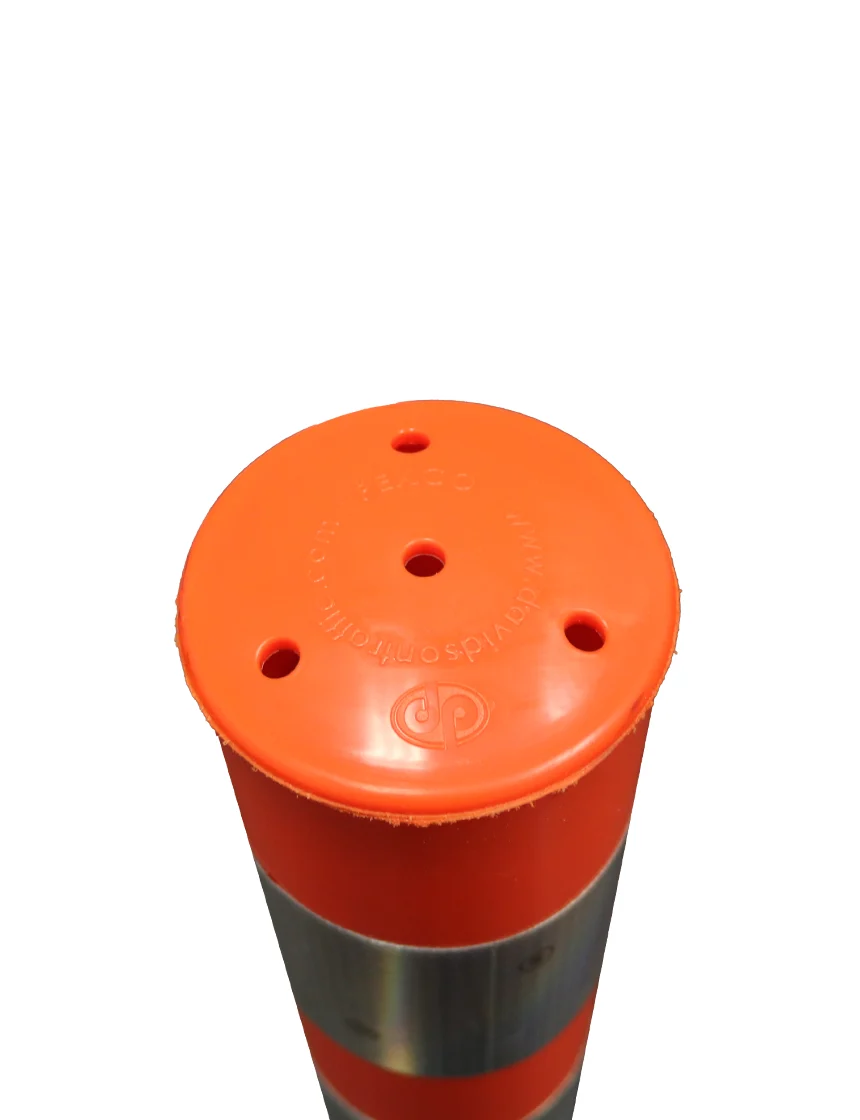 36" PEXCO Orange City Post w/ Reflective Collars & Asphalt Hardware ...