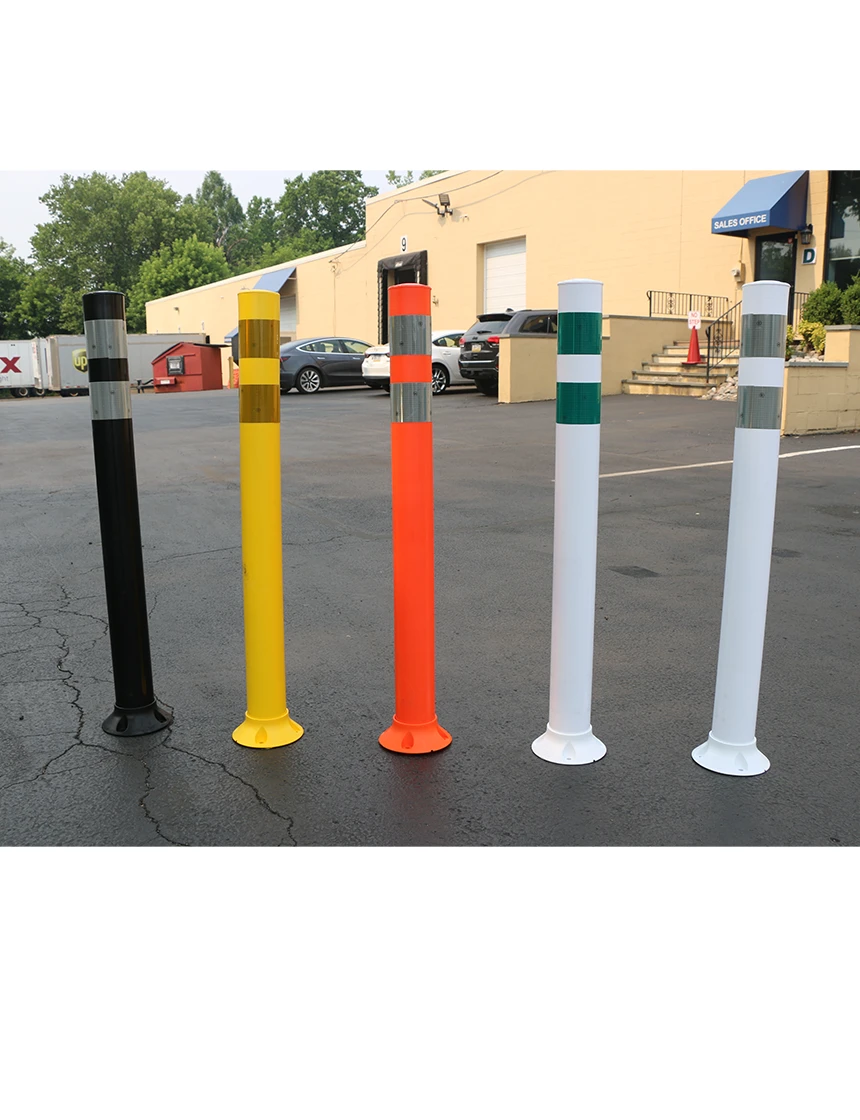 PEXCO 36" White City Post® Surface Mount w/ 2 White Reflective Collars ...