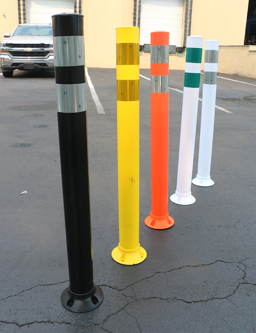 PEXCO 36" Yellow City Post® Surface Mount w/ 2 Yellow Reflective ...