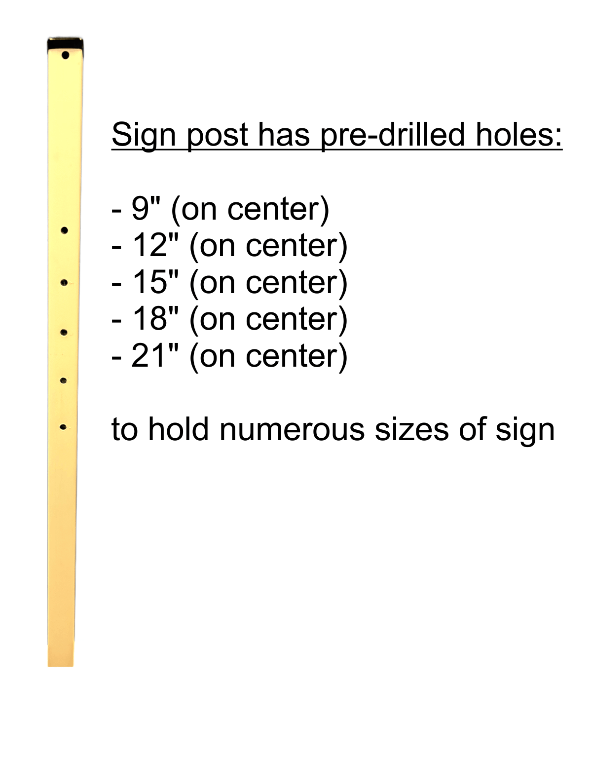 Roll-A-Post™ Portable Sign Post, 24" Black Base with 72" Tall White ...