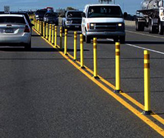 Reflective Traffic Markers - Reboundable Posts | OnePro