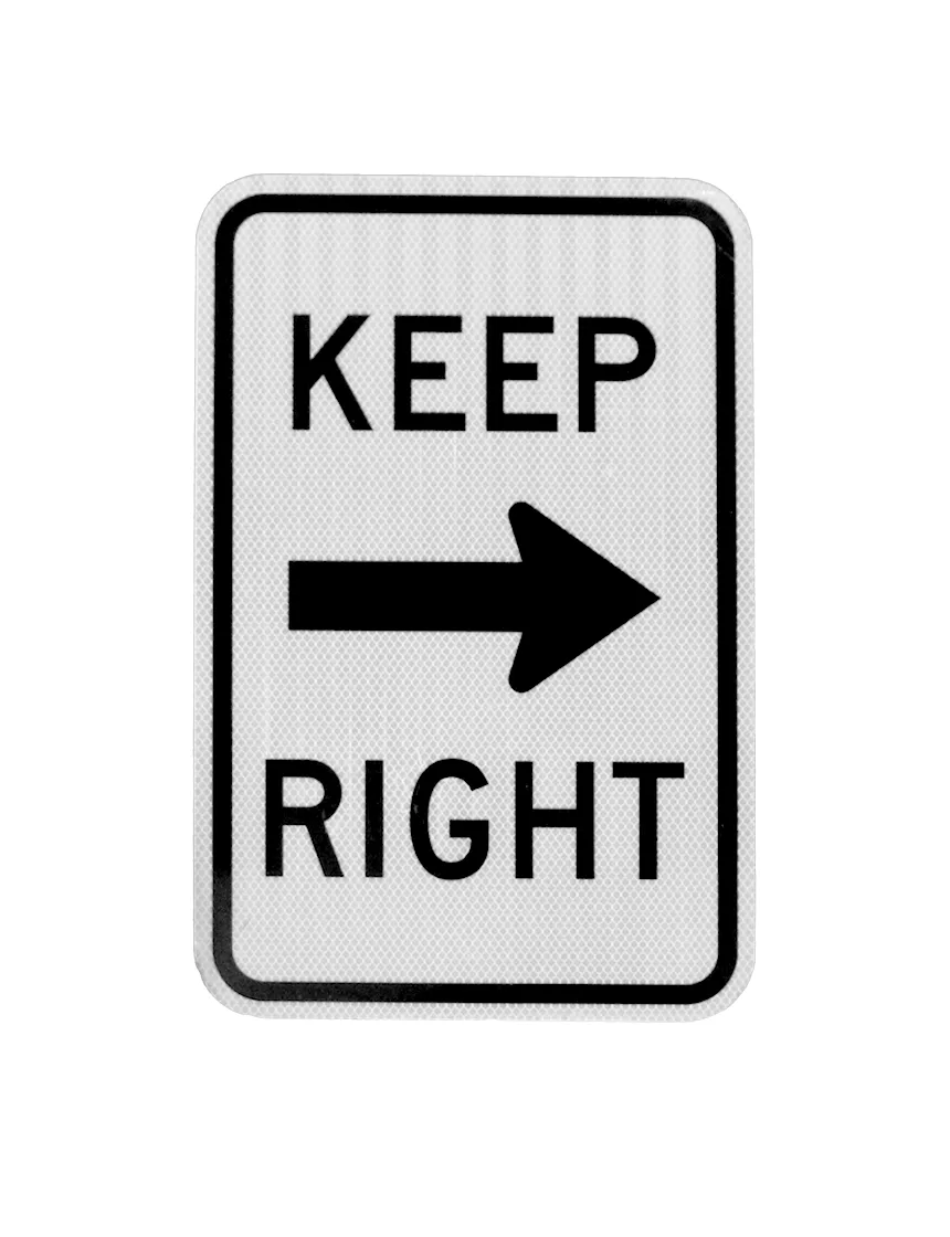 18" X 24" KEEP RIGHT Sign with HI Sheeting 3 Mil ACM | RS-ACM-R4-7A-18-HI | Traffic Safety Store