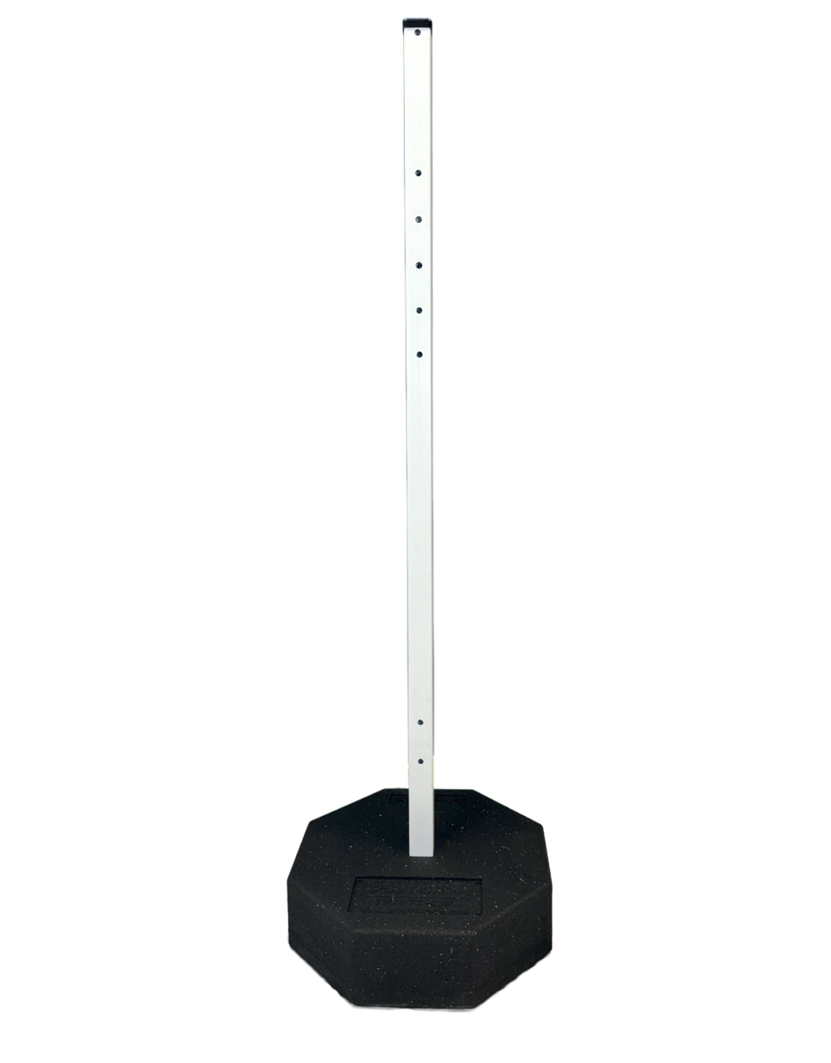 60 lb. Rubber Base (without Wheels) & 72" White Sign Post | 800-RB-60 ...
