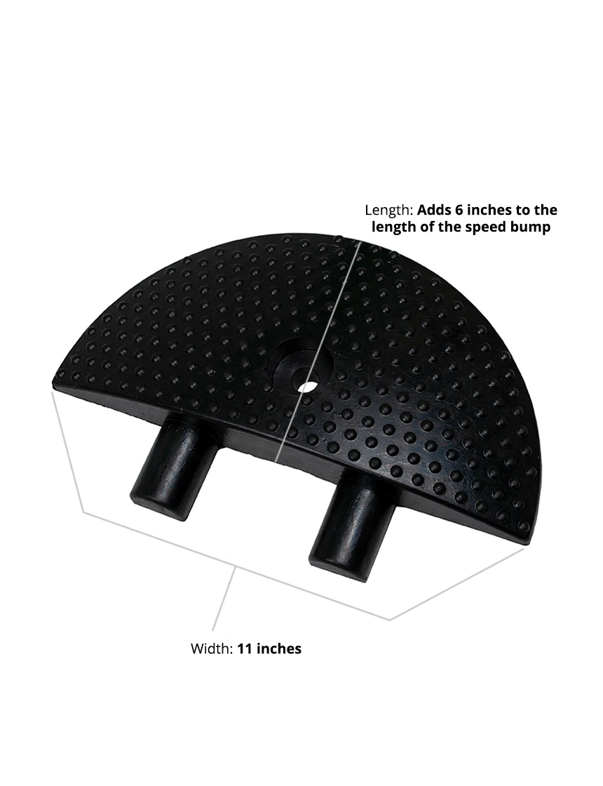 6" End Cap for Economy Rubber Speed Bump w/One (1) Lag & Anchor ...