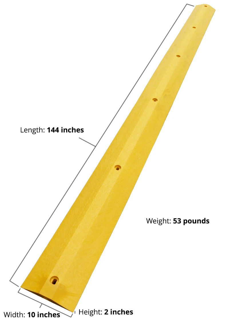 12' Yellow Speed Bump w/ Galvanized Steel Spikes | SBP12HDS | Traffic ...