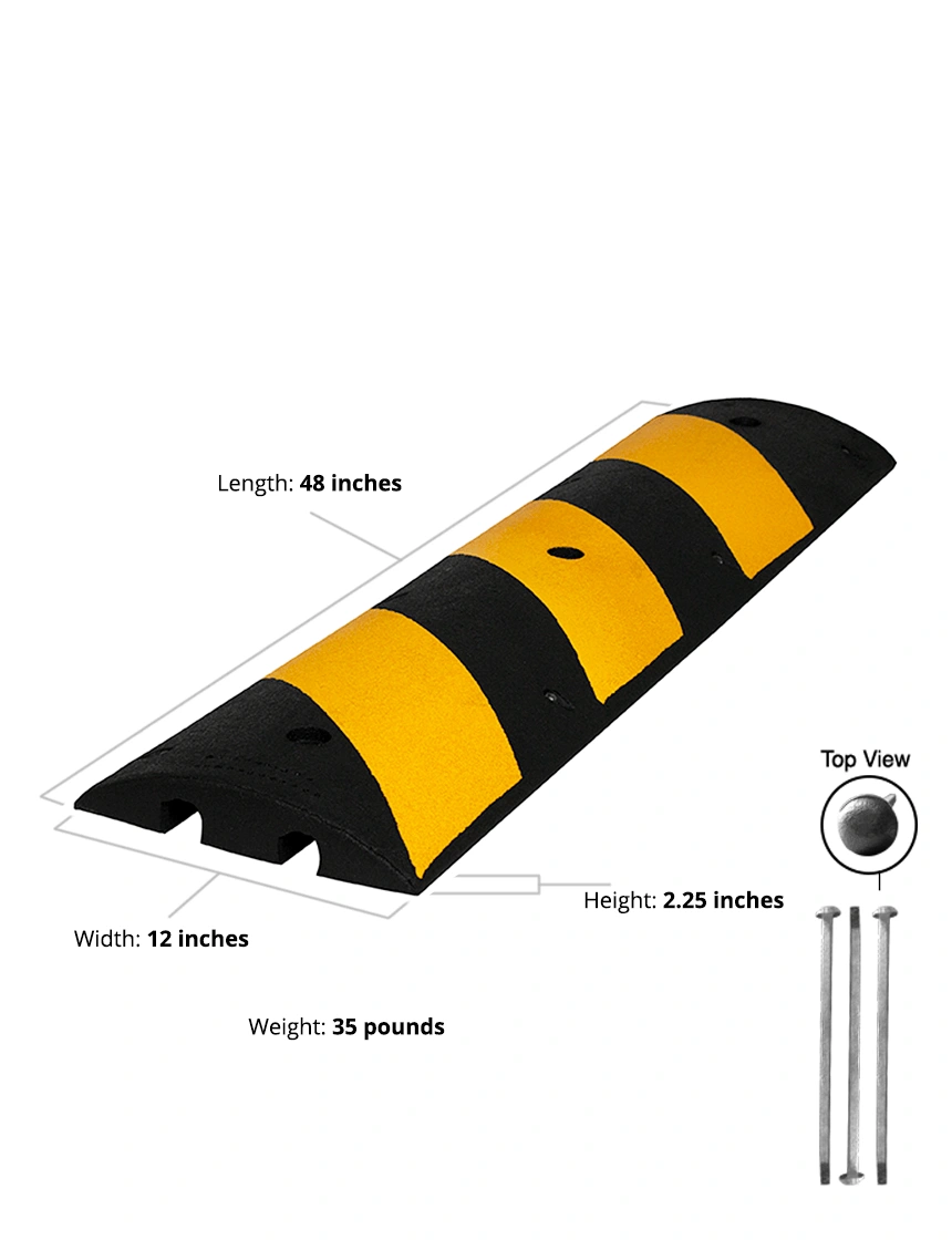 4' Recycled Rubber Speed Bump | SBR4S | OnePro