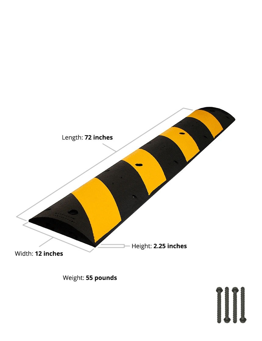 6' Heavy-Duty Rubber Speed Bump | SBR6HDR | Traffic Safety Store