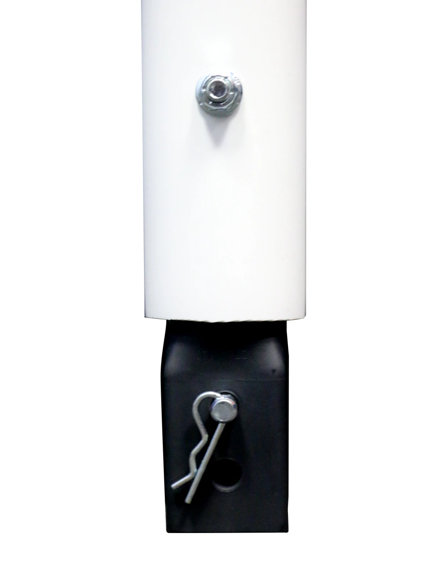 36" White Round Delineator w/ White Base & 2 Green Reflective Collars ...