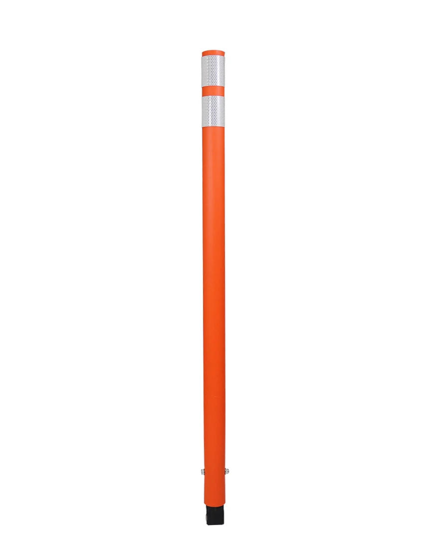 48" Orange Round Delineator w/ Black Base & 2 White Reflective Collars ...