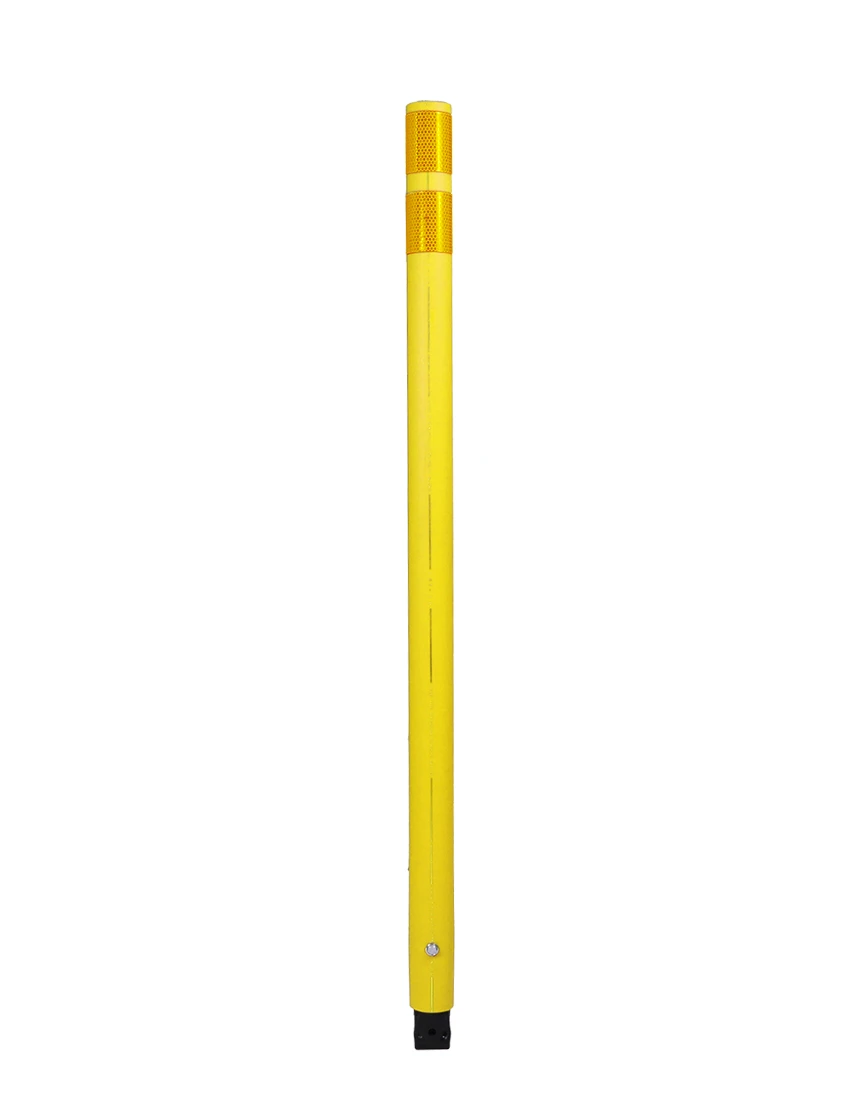 48" Yellow Round Delineator w/Yellow Base & 2 Yellow Reflective Collars ...