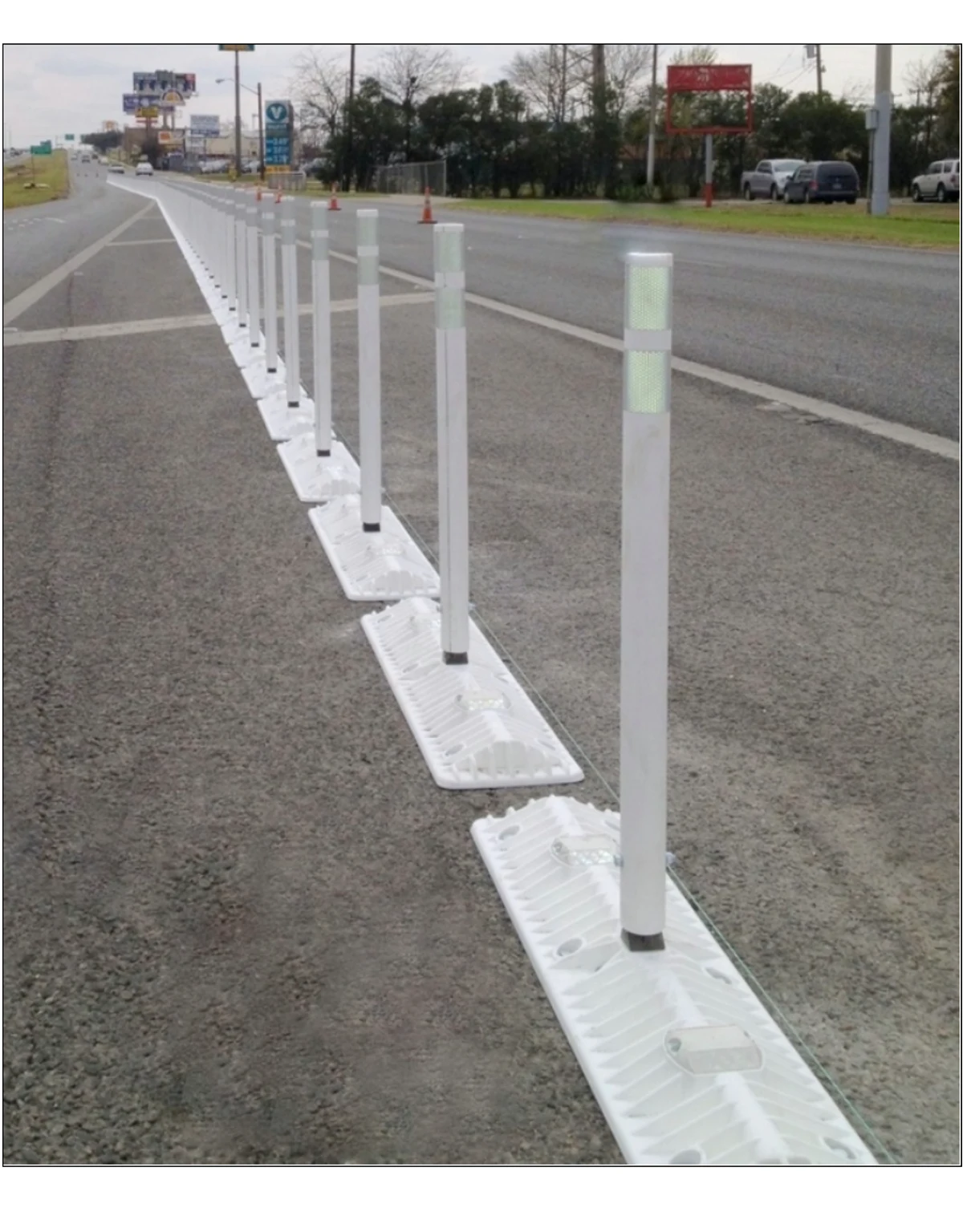 40" x 10", White, Shur-Tite® Reflective Curb with 36" Post and Six (6 ...