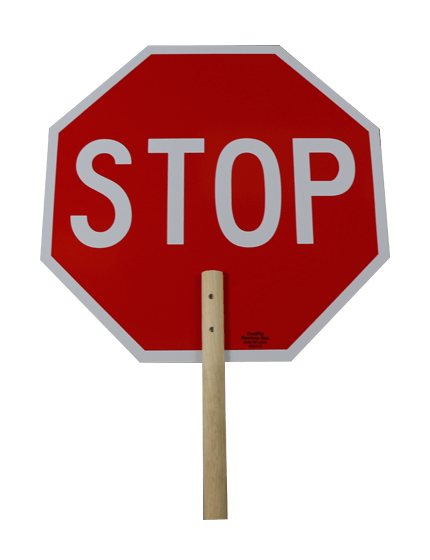 18" Non-Reflective STOP/SLOW Paddle w/ Wooden Handle | STOP-SLOW 18 NON ...