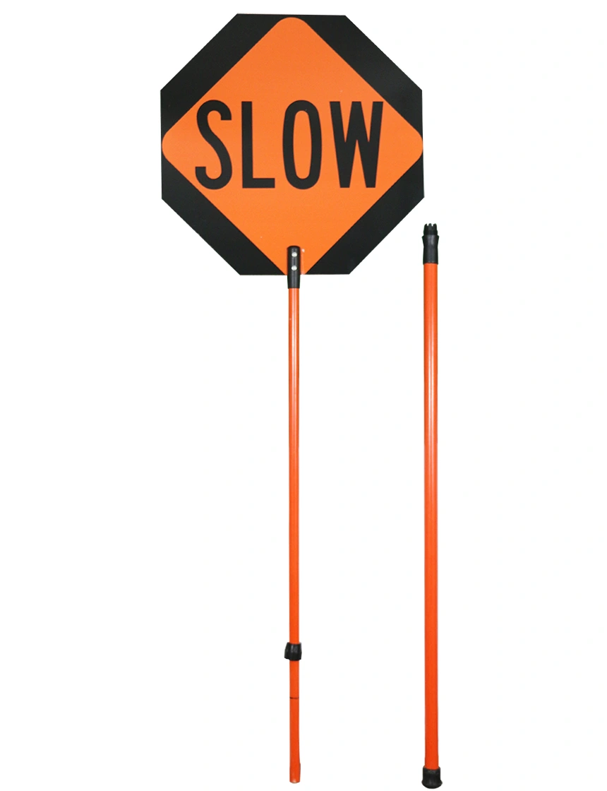 24" EG Reflective Stop/Slow Paddle w/Telescoping 53"- 84" Fiberglass ...