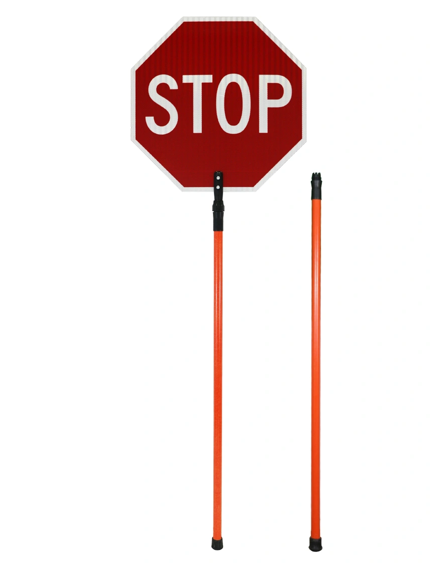 24" High Intensity (HI) Reflective Stop/Slow Paddle w/Telescoping 53 ...