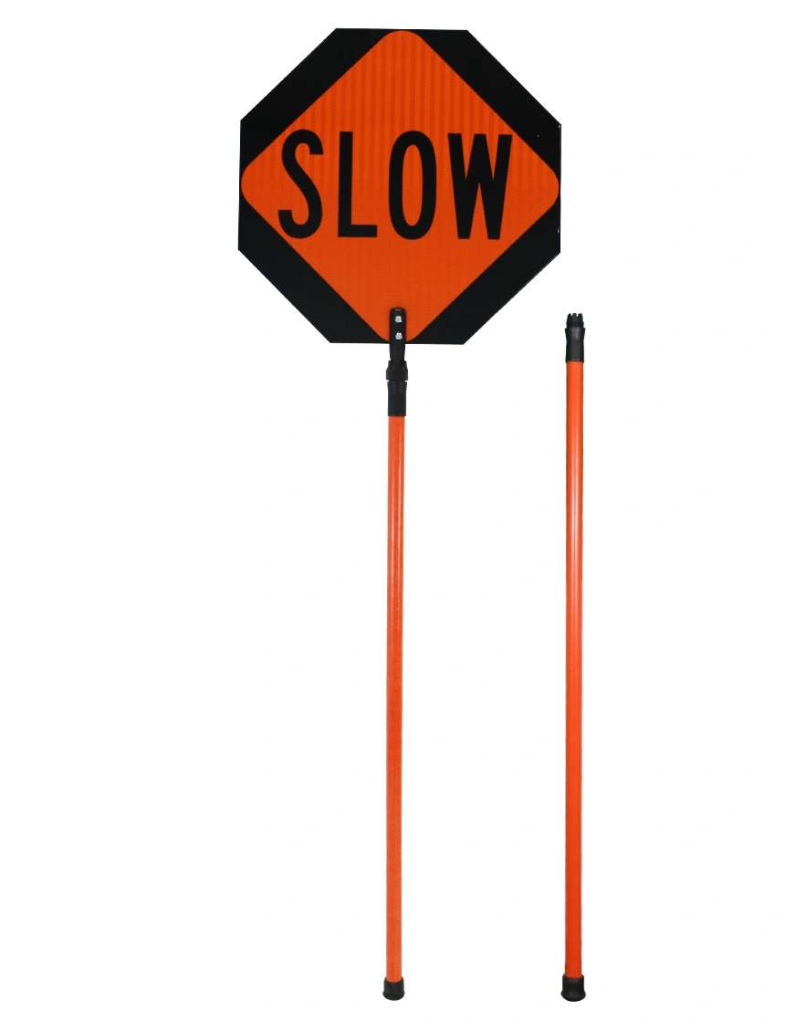 24" High Intensity (HI) Reflective Stop/Slow Paddle w/Telescoping 53 ...