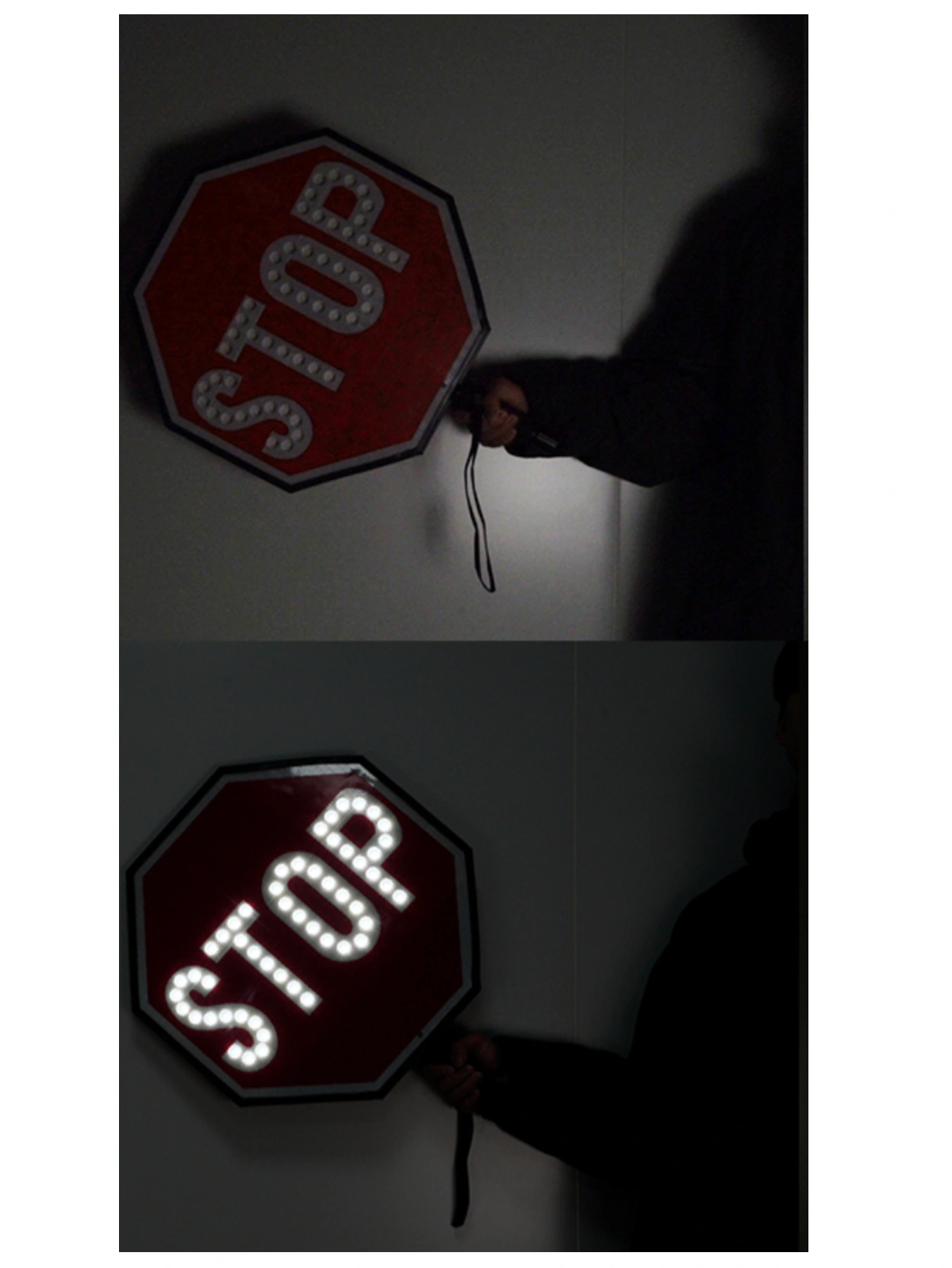 18" LED, EG Reflective STOP/STOP Paddle with On/Off Tilt Sensors, 12 ...