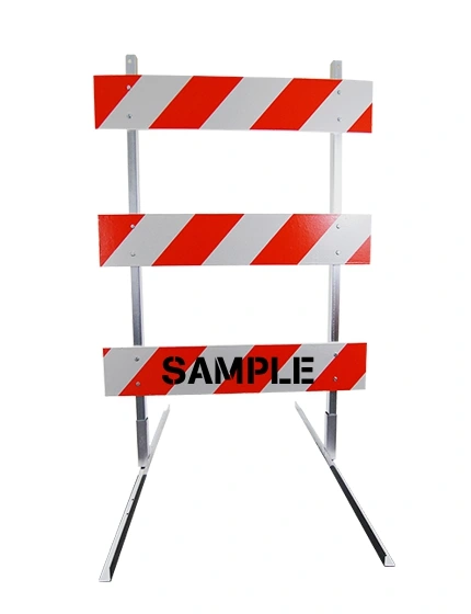 4' Standard Type 3 Barricade-63"Tall Steel Frame & 4' Plastic Boards ...