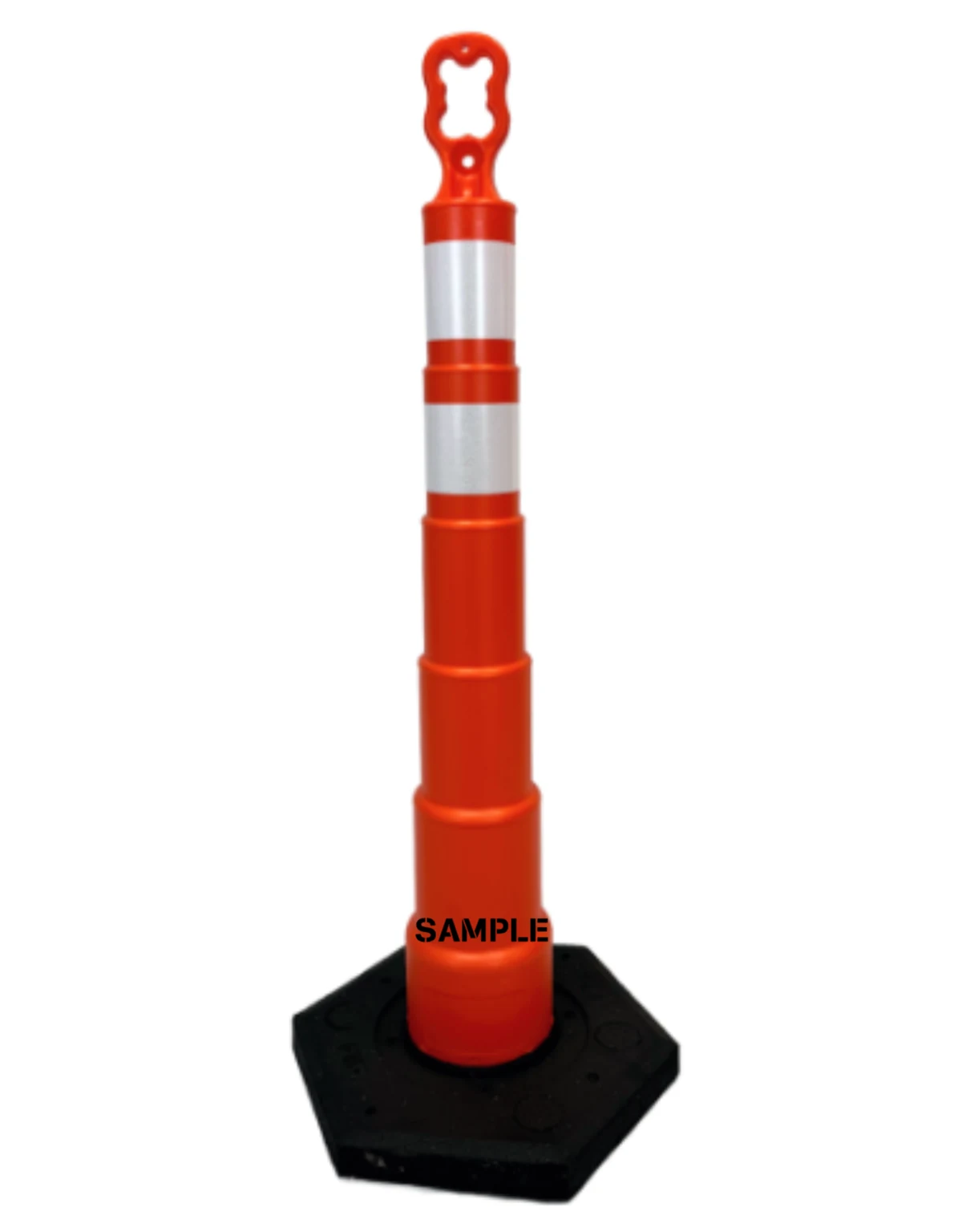 Orange 42 inch EZ-Grab channelizer, two (2) 4" EG Collars, 16 lb base ...