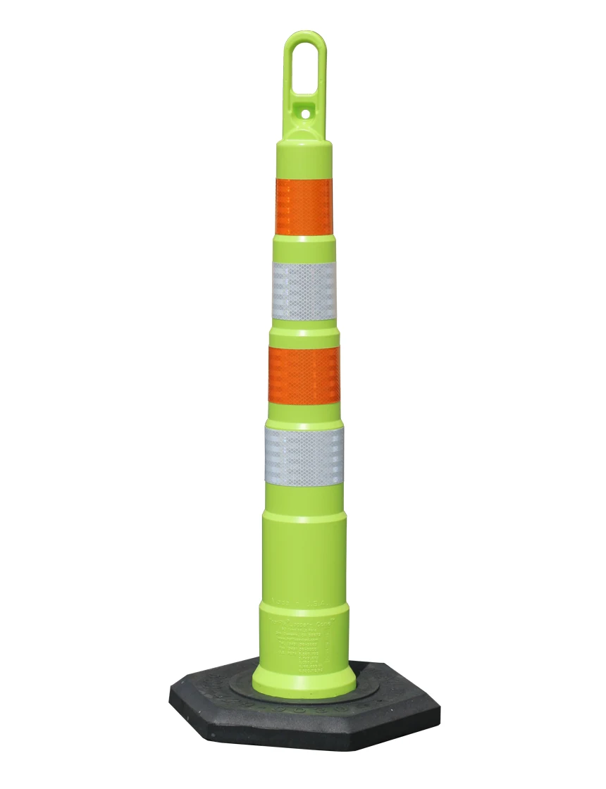 42" Lime Looper Cone w/ HI Reflective Collars, 16 lb Base | TLC42L-4HI ...