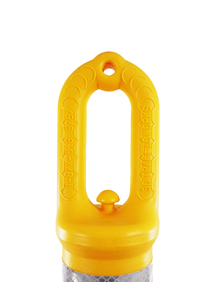 42" YELLOW Ringtop Tube with two 3" Reflective Collars and 12 Lb. Base ...