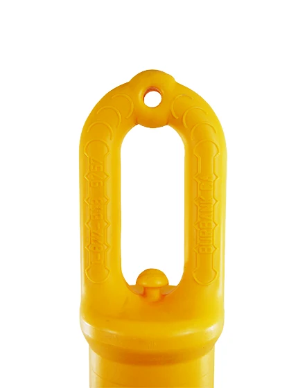 42" YELLOW Ringtop Tube with two 3" Reflective Collars and 8 Lb. Base ...