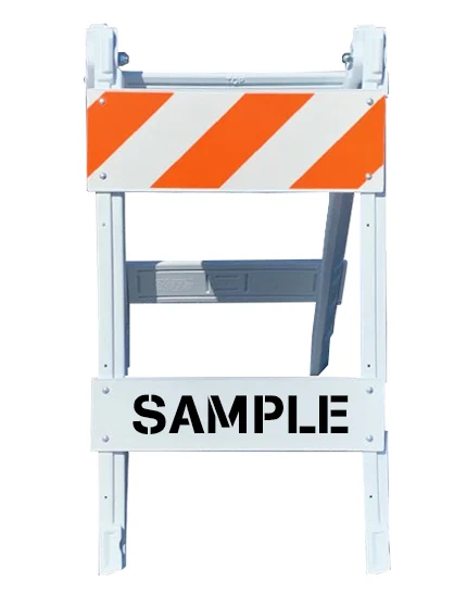 45" x 24" Folding Type I Barricade w/ Reflective Sheeting & Custom ...