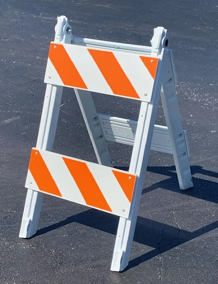 45" H x 24" W Folding Plastic Type II Barricade w/Engineer Grade (EG ...