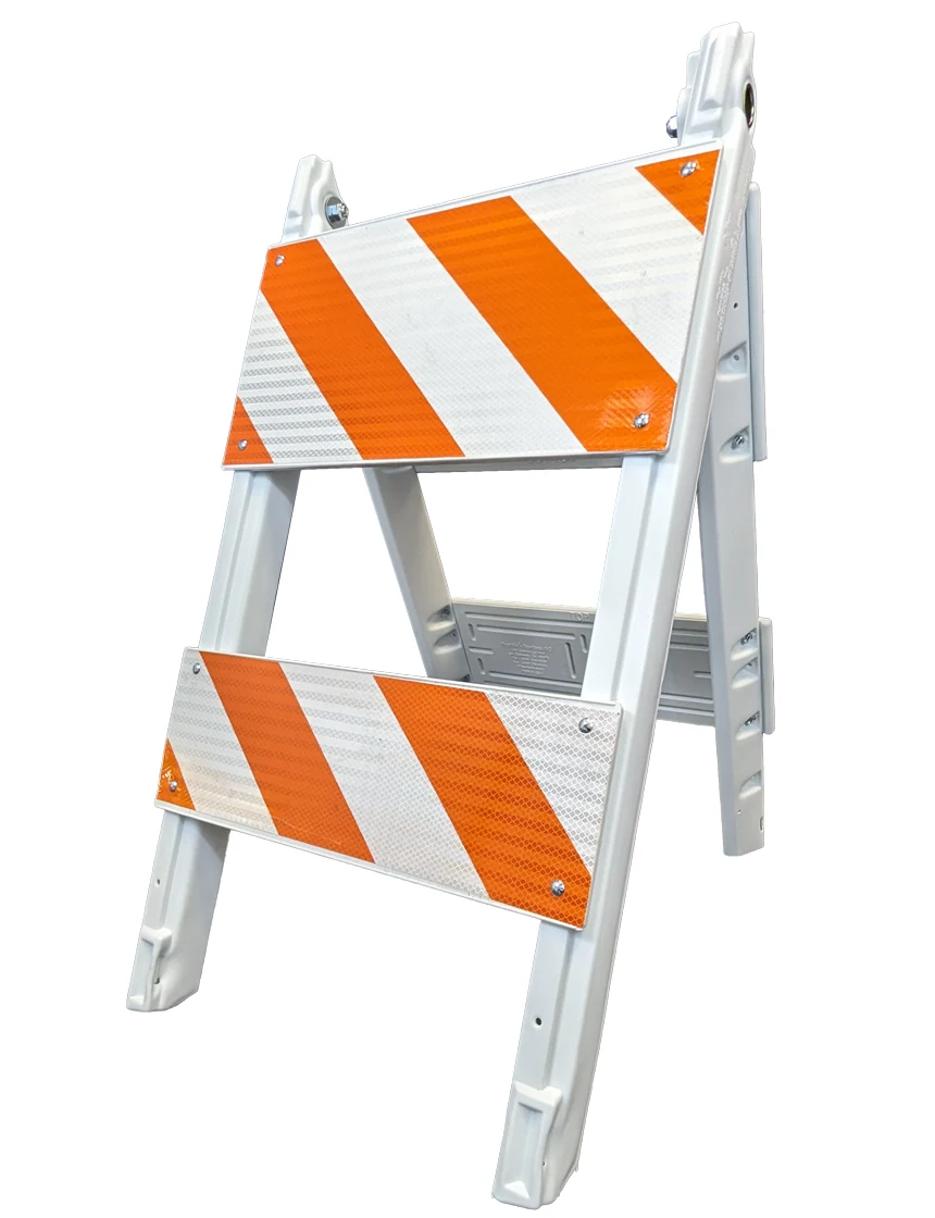 Modular plastic barricade high intensity HI Type 2 with one 12 inch ...