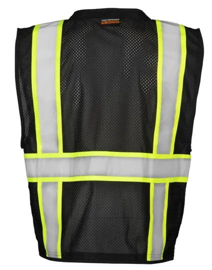 Black/Lime Enhanced Visibility Multi Pocket Mesh Vest S-M | VB100 S-M ...