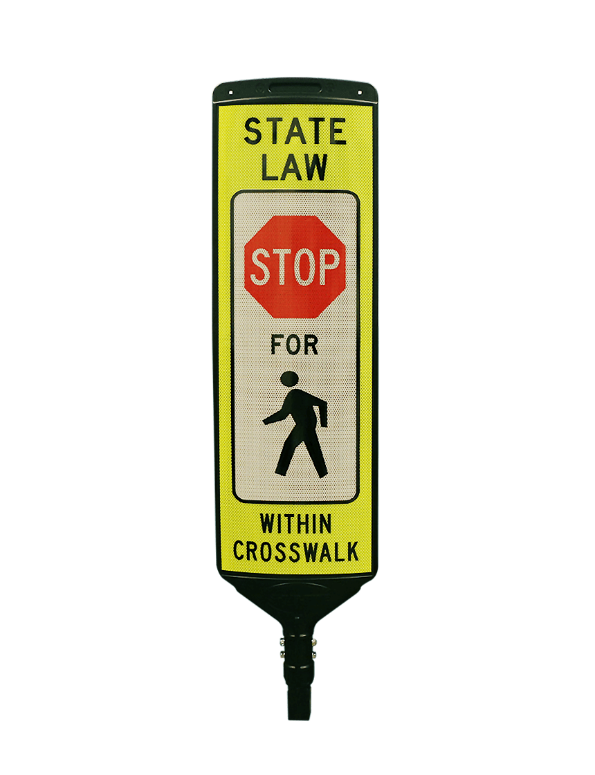 36" x 12" Economy Reboundable "STATE LAW STOP FOR PEDESTRIANS" Double ...