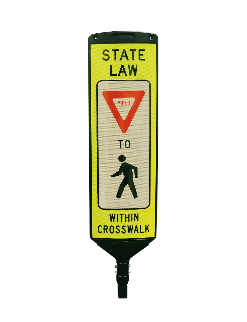 36"x12" Reboundable Stop Pedestrian Sign w/ Asphalt Mount | VPSTYTPBM ...
