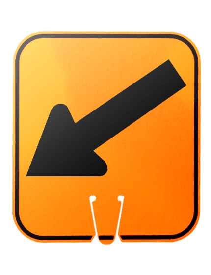 Vertical Reflective Clip On Sign Directional Arrow Angled Down Left ...