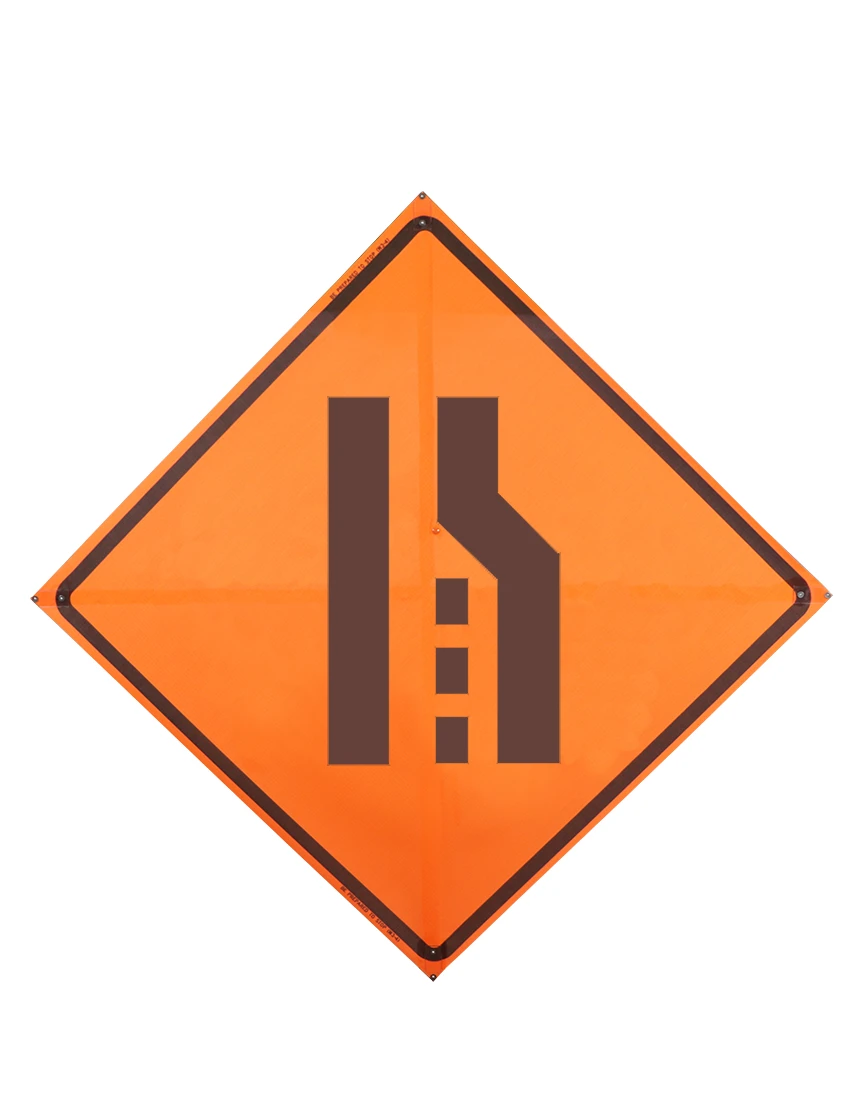 36" Mesh Roll Up Sign MERGE RIGHT | RU-36-MESH-MRGRT | Traffic Safety Store