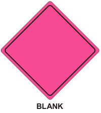 Blank Pink Emergency Management Sign - 36" Reflective Pink Emergency ...