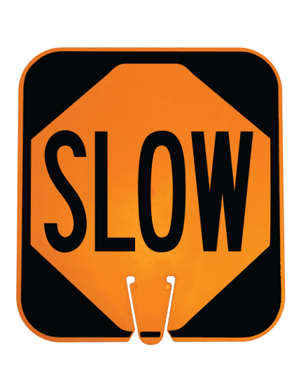 Vertical Reflective Clip On Sign SLOW | COSVREF-V-SLOW | Traffic Safety ...