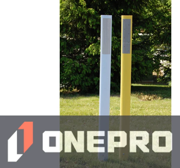 56" Tall, Reflective, White, Flexible Delineator Post w/12" Galvanized ...