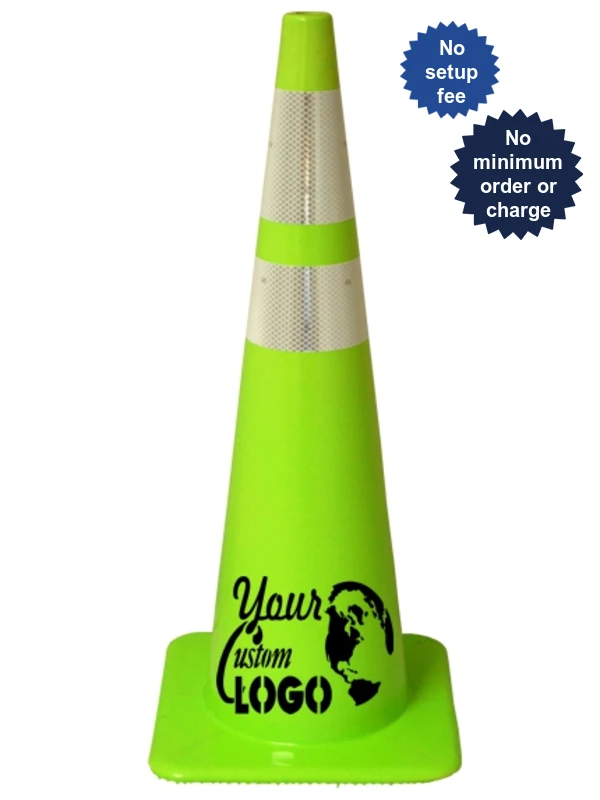 36" Orange Plastic Traffic Cones | CL36SRC64-CONE LOGO | Traffic Safety ...