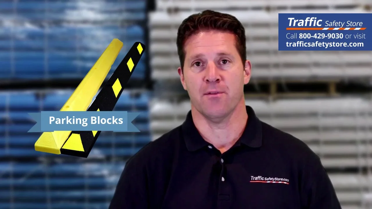 4' White, Heavy-Duty Solid Recycled Plastic Parking Block w/5" Concrete ...