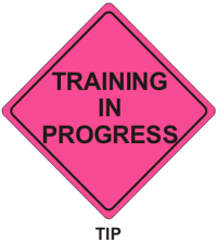 Pink Training In Progress Sign - 36" Reflective Pink Emergency Roll-Up ...