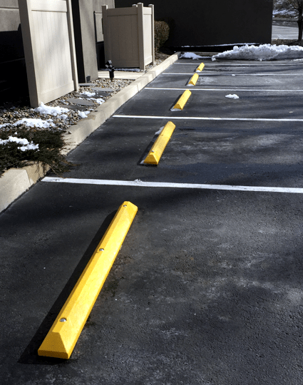 6' Heavy-Duty Solid Plastic Parking Blocks | Traffic Safety Store